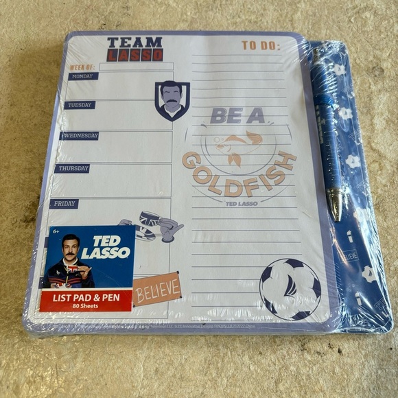 Office | Ted Lasso Be A Goldfish List Pad And Pen Set New | Poshmark